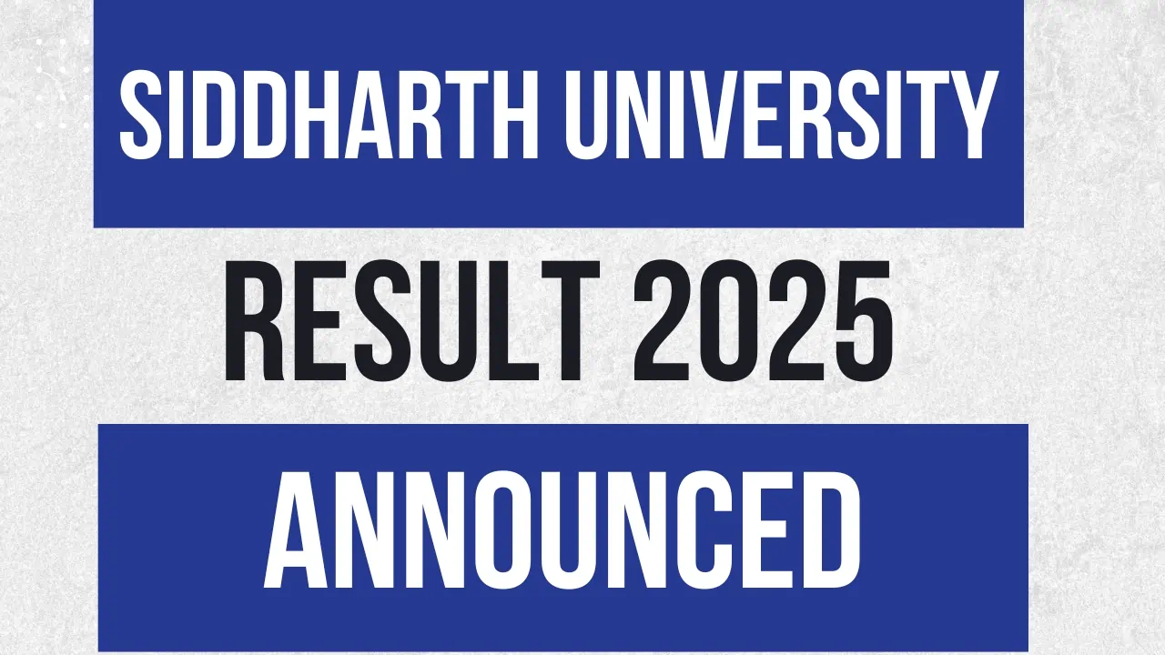 Siddharth University Result 2025 Announced – Check UG and PG Semester ...